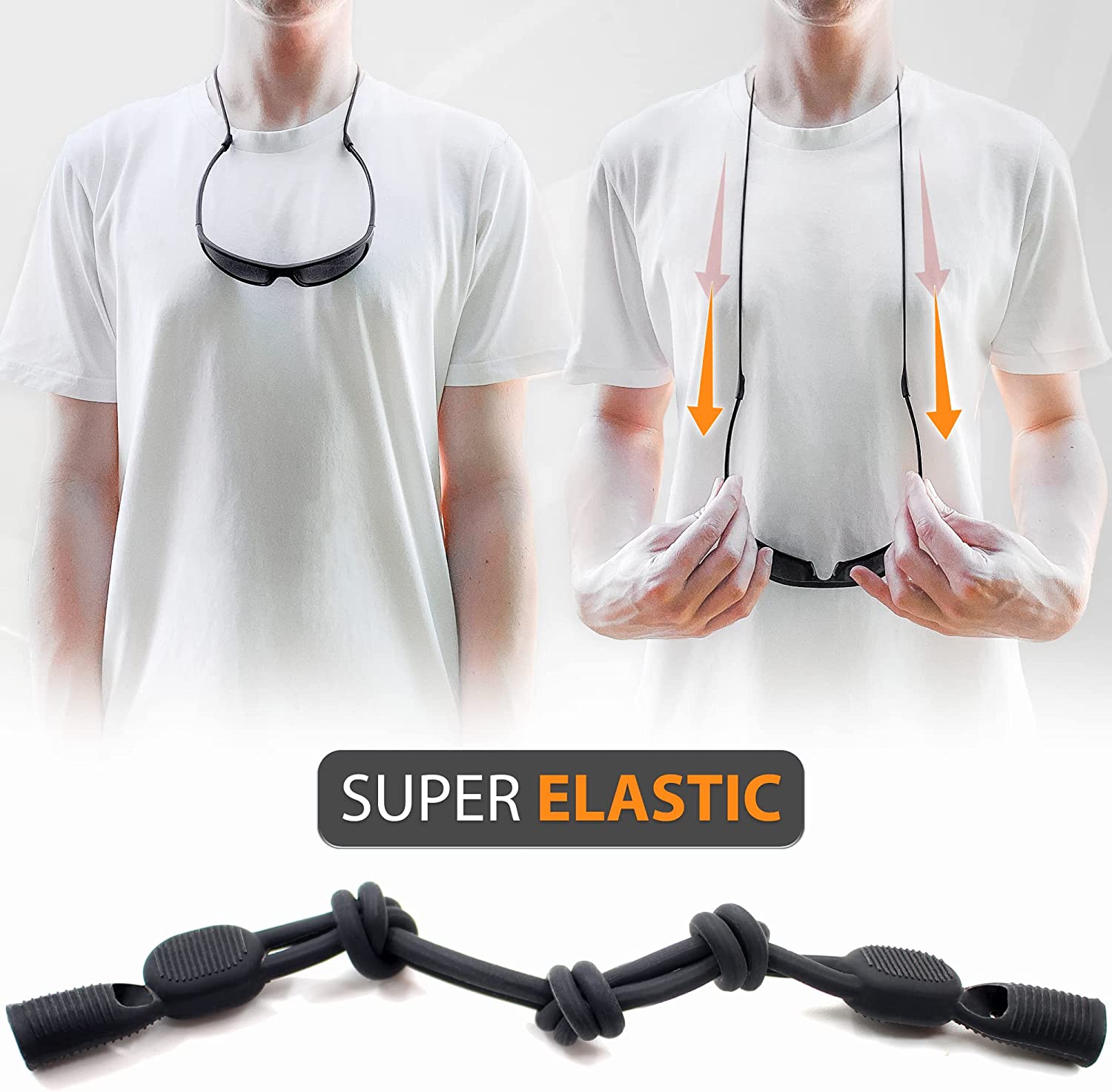 Silicone Glasses Strap Holder - No-Tail Eyeglass Strap Cord String ...